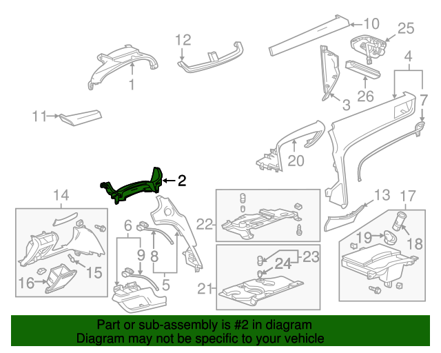 2013-2019 Cadillac XTS Jet Black Instrument Panel Cluster Lower Trim ...