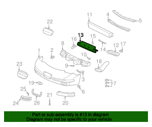 1997-2004 Chevrolet Corvette Front Air Deflector 10401458 GM ...