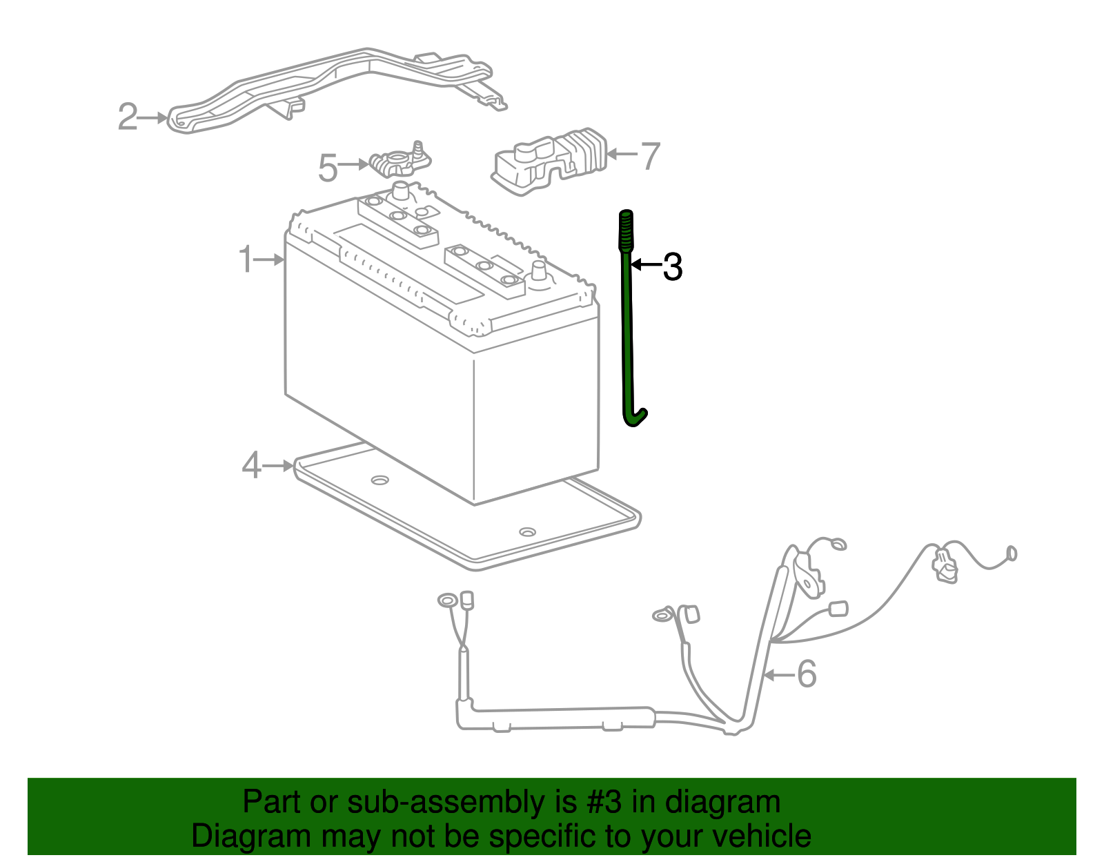 74451-35060 - 1996-2002 Toyota 4Runner - Battery Hold Down Stud ...