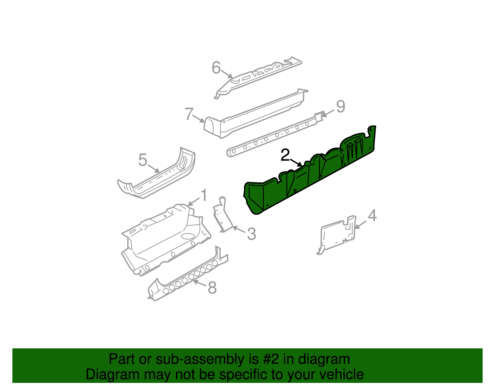 15954723 - Driver Side Rocker Rear Inner Panel 1996-2025 GM | Gateway ...