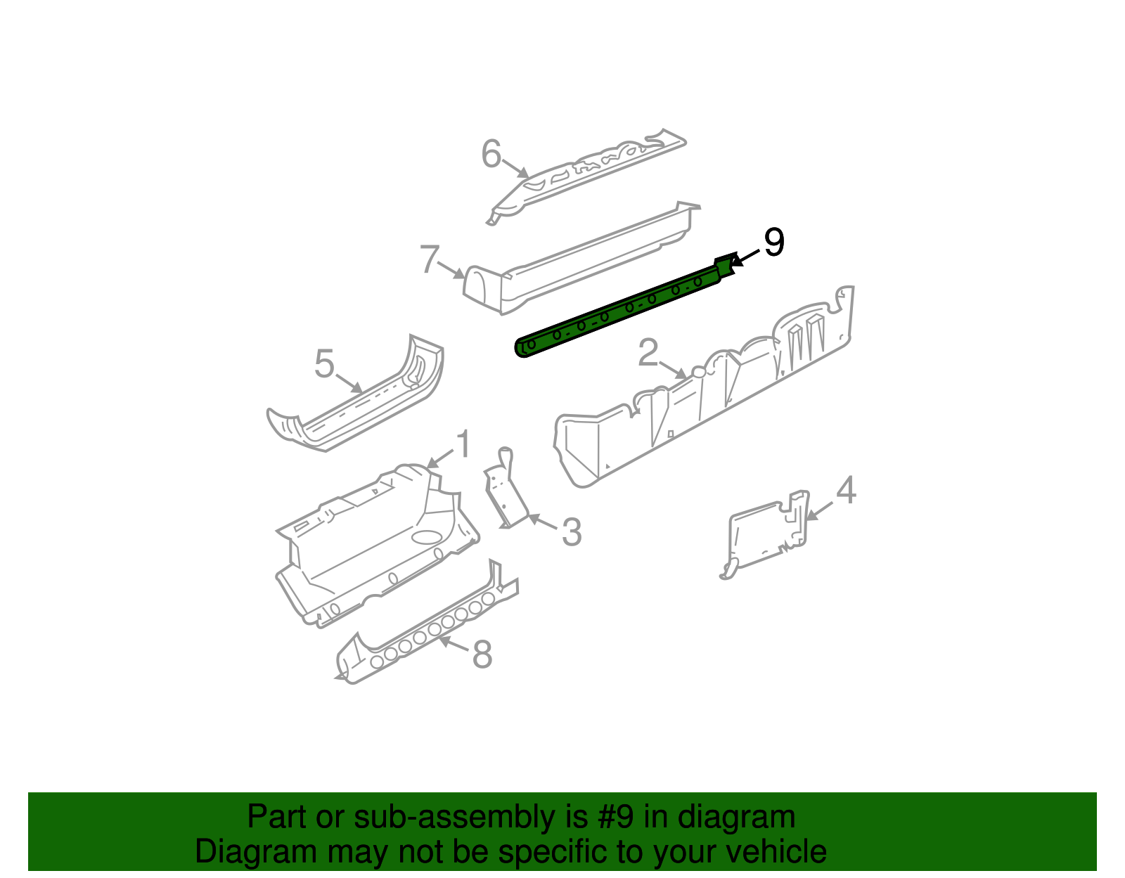 15021211 - Step Panel Reinforcement 1996-2025 GM | Gateway Buick GMC Parts