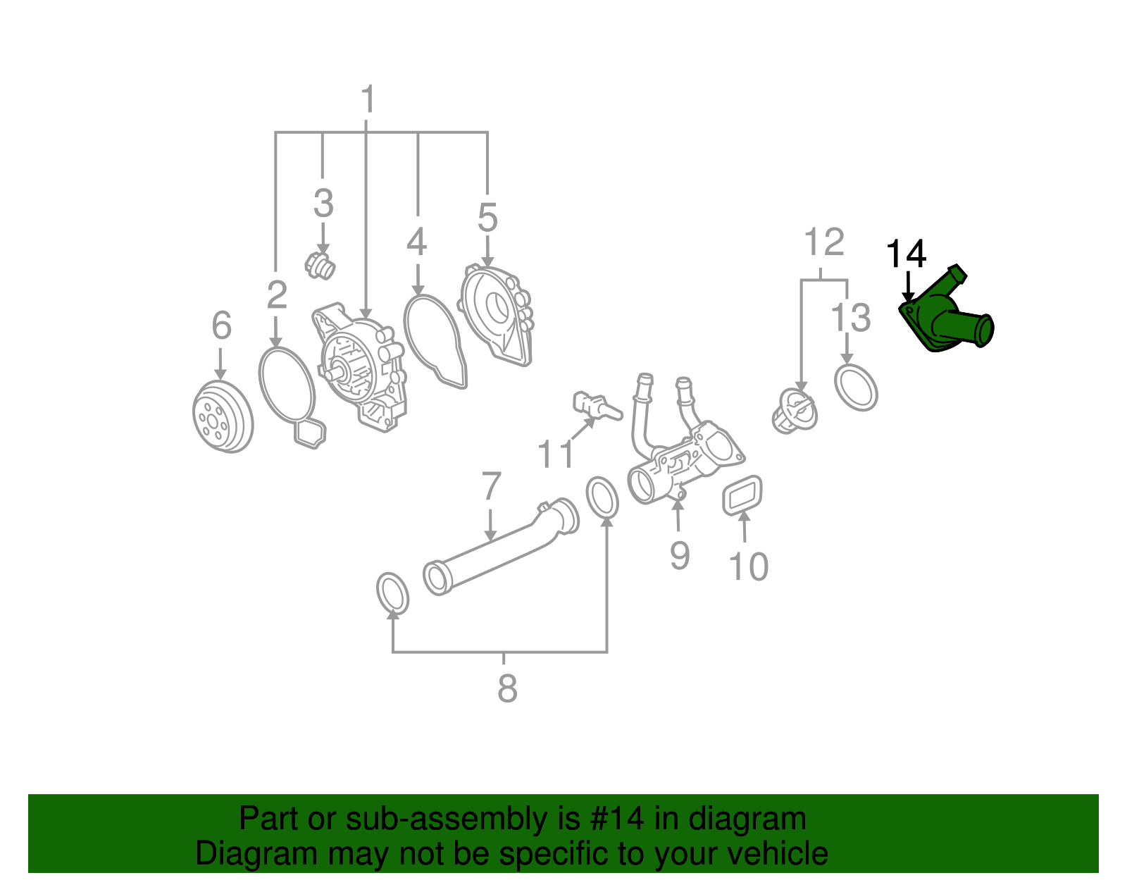 2006-2017 GM Engine Coolant Thermostat Housing 12597172 GM ...