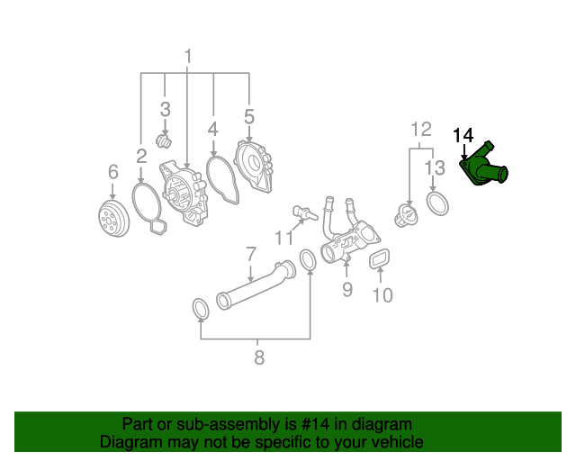 2006-2017 GM Engine Coolant Water Inlet 12607291 GM | GMPartsDirect.com