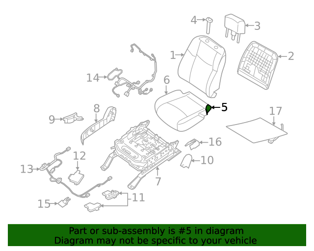 87311-5AA0A - Seat Cushion Pad 2015-2023 Nissan Murano | Group 1 Auto Parts