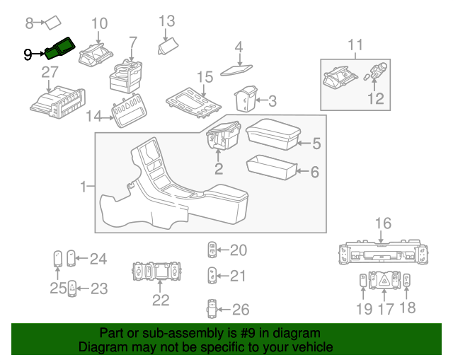 Mercedes-Benz OEM Storage Tray Part# 208-680-01-91 | OEM Vehicle Parts