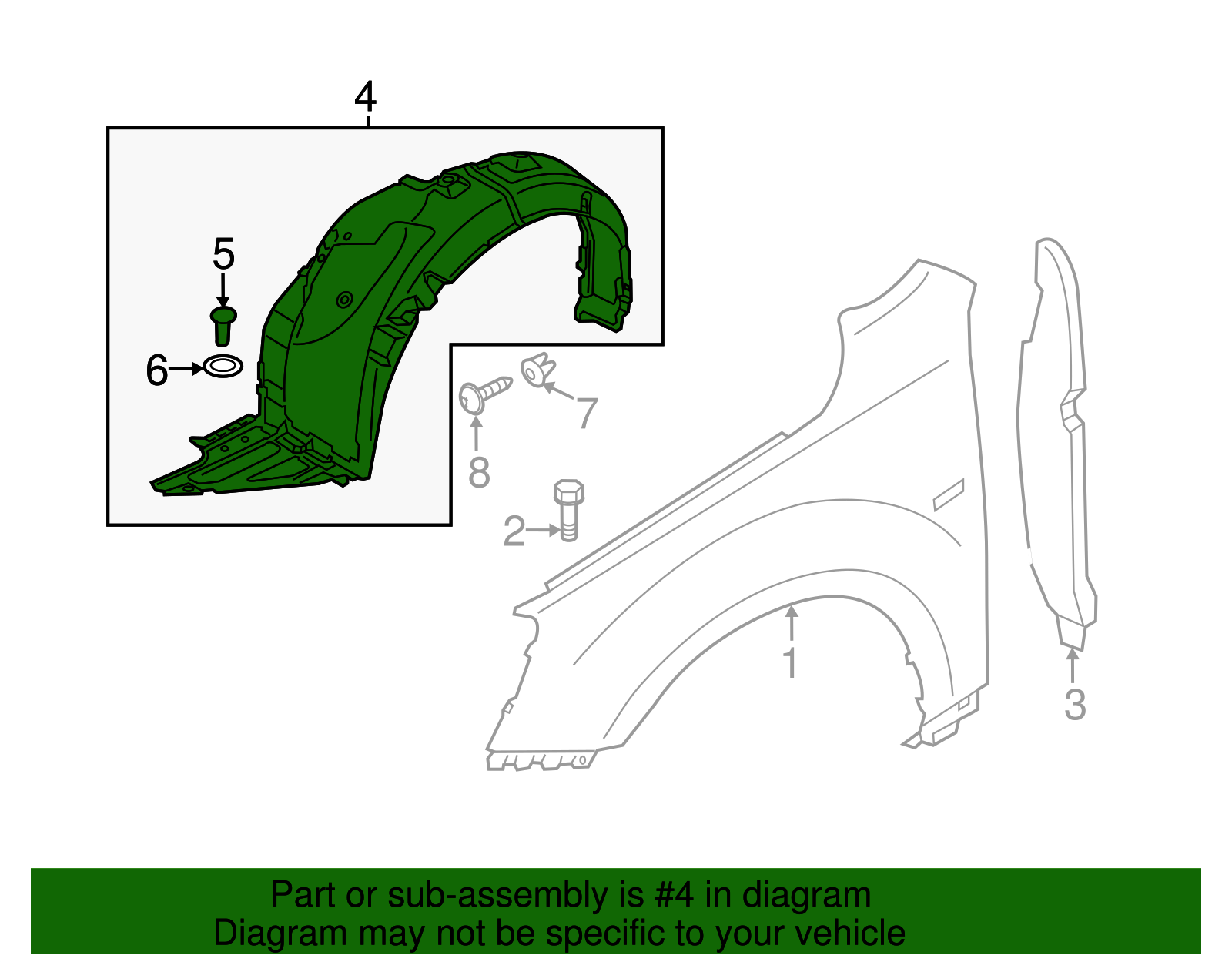 86812-G0000 - Fender Liner 2017-2020 Kia Cadenza | Kia.Parts Store