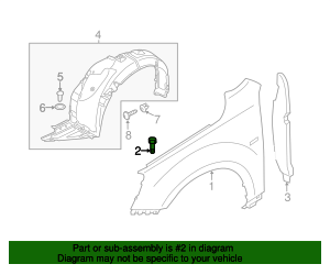 2017-2020 Kia Fender Bolt 11408-06121 | TascaParts.com