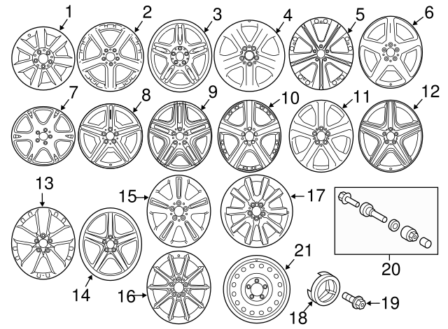2005-2012 Mercedes-Benz Tire Pressure Monitoring System (TPMS) Sensor ...