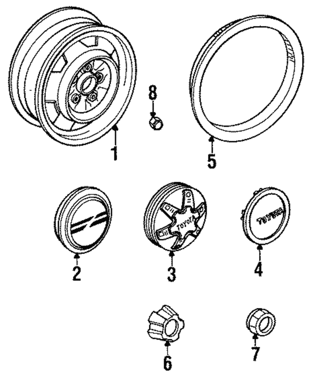 1985-1988 Toyota Pickup Wheel 42601-26360-03 | Toyota Parts Center