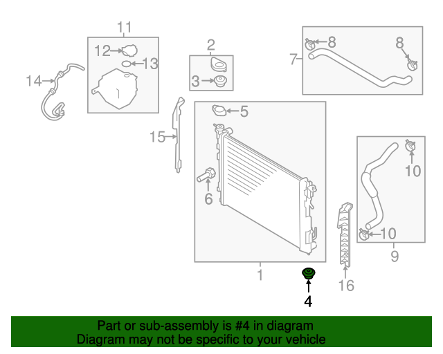 25336-2B000 - Radiator Assembly Lower Insulator 2009-2022 Kia | Kia ...