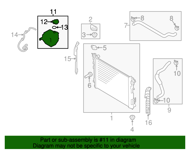 2011-2013 Kia Sportage Reservoir Assembly 25430-2S000 | TascaParts.com