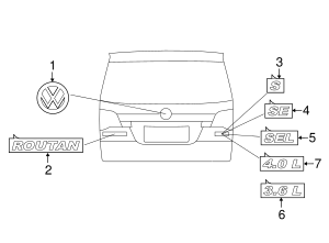 2009-2014 Volkswagen Routan Emblem 7B0-853-630 | VW Parts Center