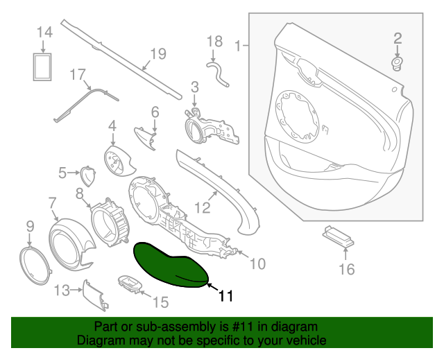51-41-7-379-942 - Armrest, door, front right 2015-2023 Mini Cooper ...