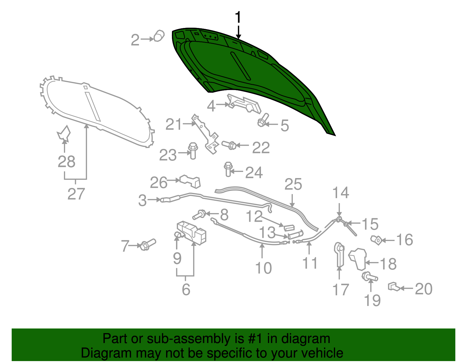 2009-2018 Volkswagen Hood 5N0-823-031-D | OEM VW Parts Haus