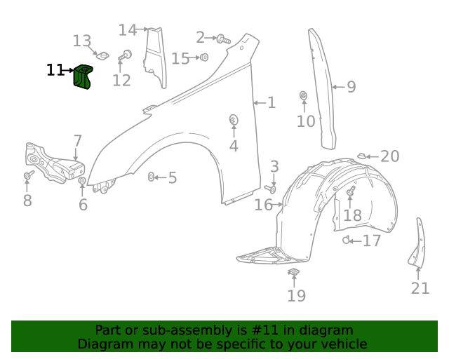 2020-2023 Cadillac CT4 Passenger Side Fender Front Bracket 84515634 ...