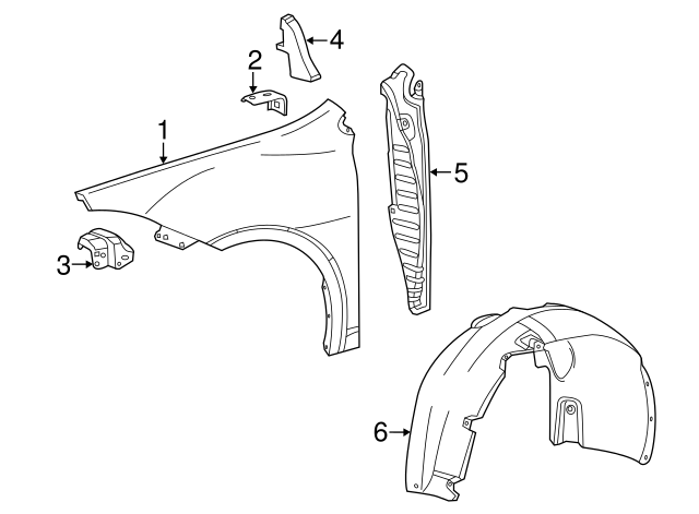 2013-2016 Dodge Dart Fender Liner 68082835AE | TascaParts.com