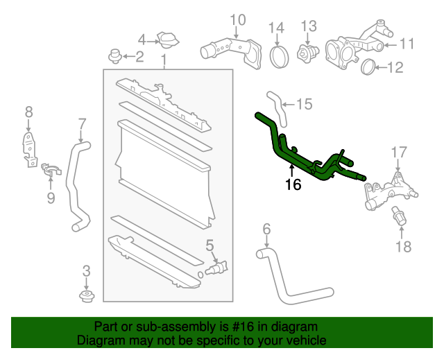 2008-2016 Toyota Highlander Inlet Pipe 16322-0P020 | Toyota Parts Center