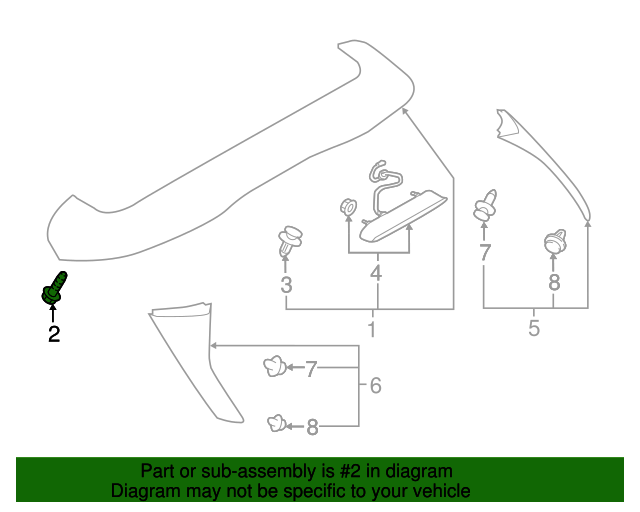2018-2023 Subaru Crosstrek Spoiler Bolt 010006127 | Subaru Parts For You