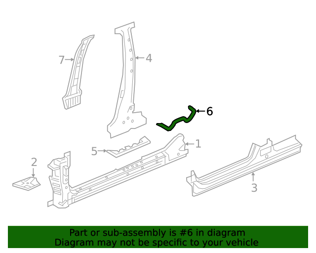 63215-TBA-A01 - Center Pillar Reinforced Bracket 2018-2022 Honda ...