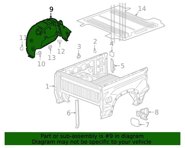 84868531 - Rear Passenger Side Wheelhouse Liner 2020-2023 Chevrolet ...