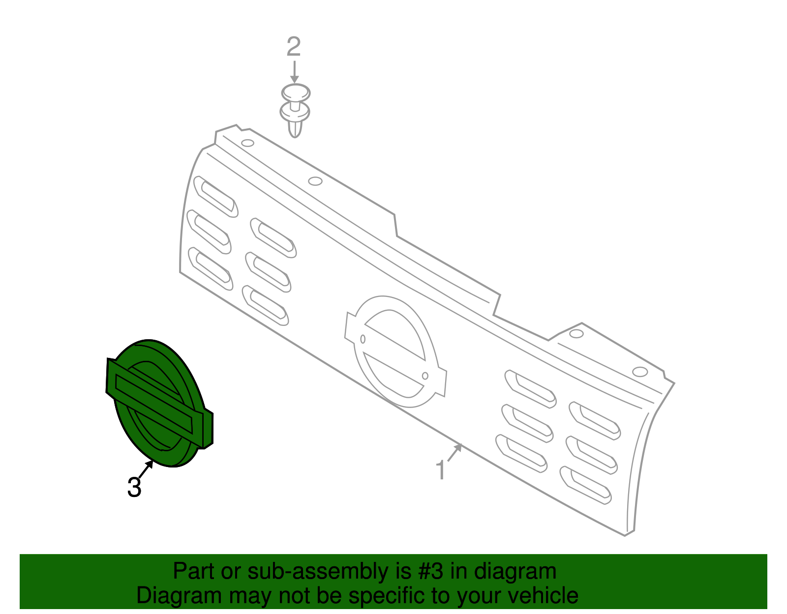 2009-2014 Nissan Cube Emblem 62890-3U05A | Bill Kay Nissan Parts