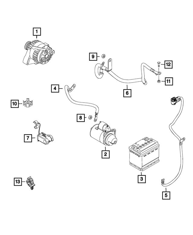 2015-2017 Mopar Battery Negative Wiring 68264669AB | Jeep Chrysler ...