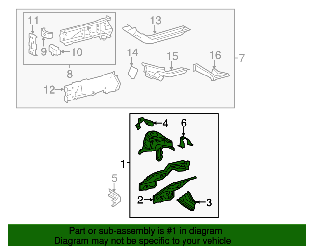 53702-52190 - Apron Assembly - 2012-2018 Toyota Yaris | OEM Parts Quick