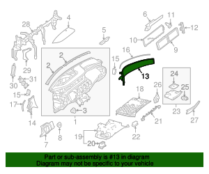 217-680-43-71 - Instrument Panel Molding 2015-2021 Mercedes-Benz ...