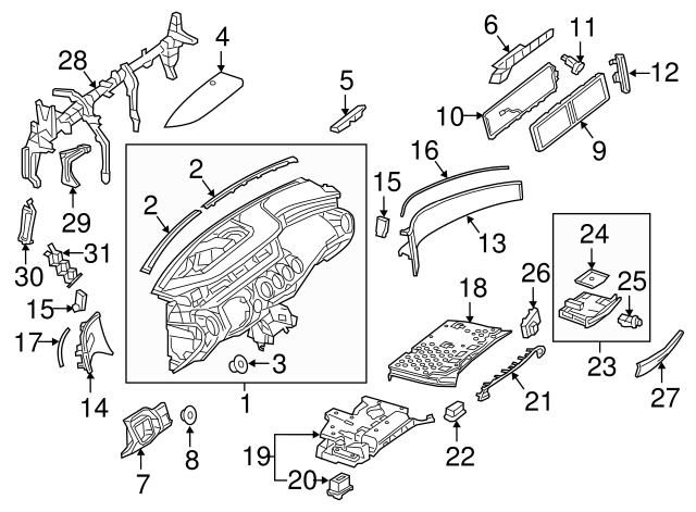 217-680-43-71 - Instrument Panel Molding 2015-2021 Mercedes-Benz ...
