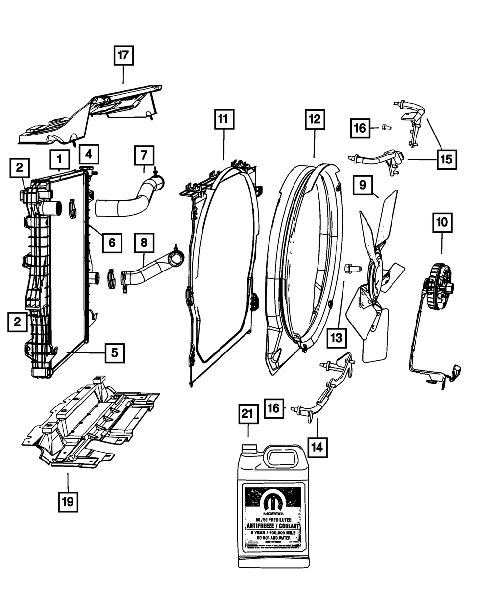 Radiator Upper Seal for 2010-2018 Mopar | OEM Mopar 55371021AA | Mopar ...
