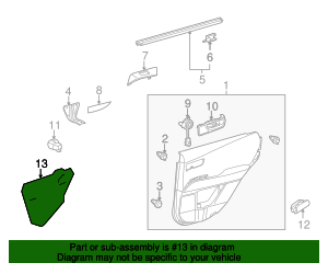 2010-2015 Lexus Door Water Deflector 67842-0E050 | AutoNationParts.com
