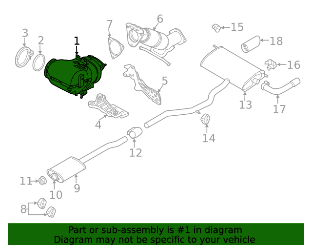 2020 Volvo V60 Cross Country Catalytic Converter 36011579 | TascaParts.com