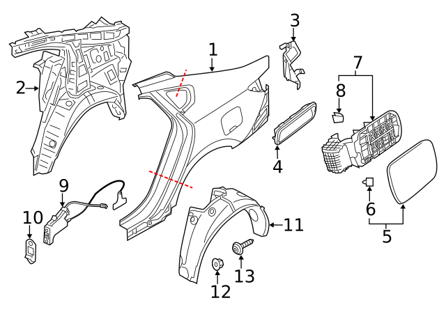 2017-2019 Kia Cadenza Tail Lamp Pocket - Driver's Side (LH) 69131-F6000 ...