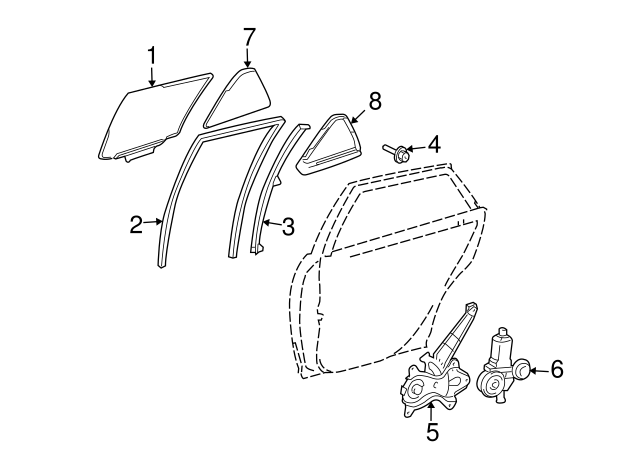 68189-0E010 - Fixed Glass Weatherstrip 2004-2009 Lexus ...
