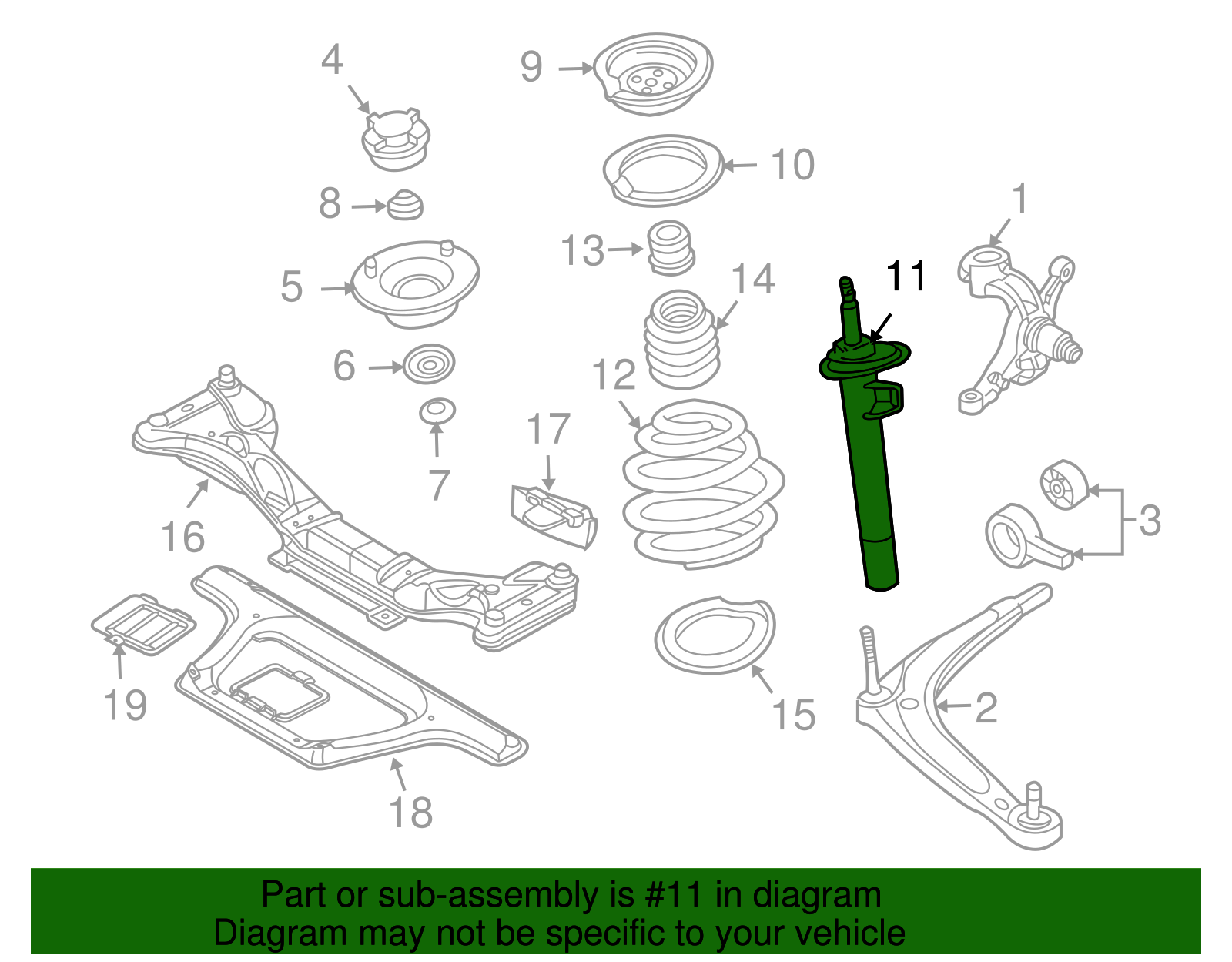 31316761895 - 2003-2005 BMW Z4 Strut (31-31-6-761-895) | BMW of South ...
