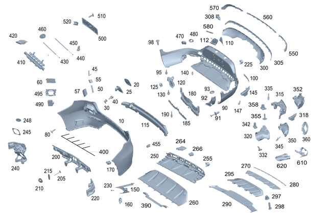 2019-2025 Mercedes-Benz Mounting Rail 253-880-52-05 | German Auto Parts ...