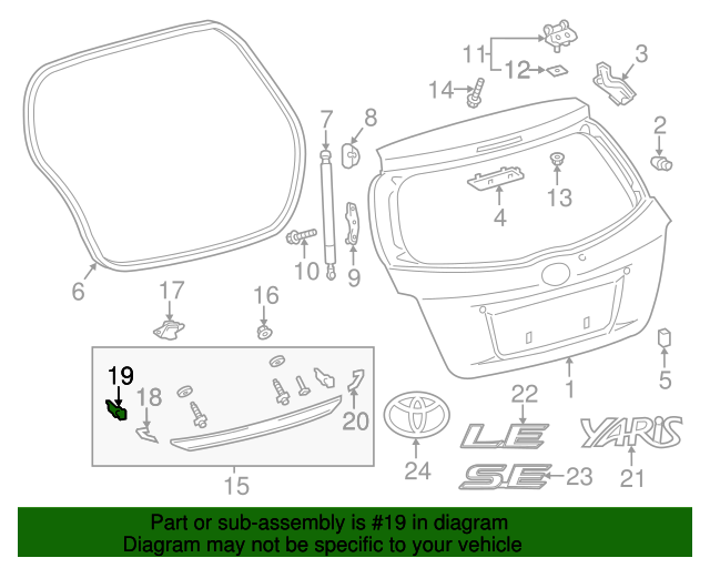 2007-2017 Toyota Lift Gate Trim Clip 76817-50010 | Toyota Parts Center