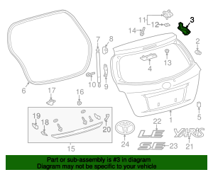 2014-2018 Toyota Yaris Lift Gate Protector 67894-0D030 | Toyota Parts