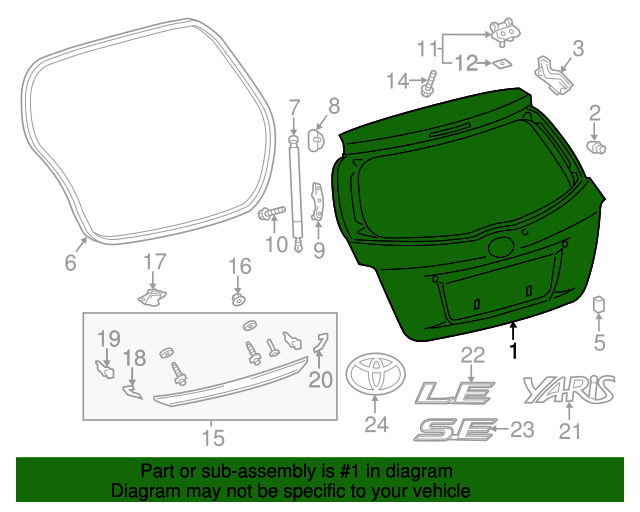 Toyota OEM Lift Gate Part# 67005-0D331 | OEM Vehicle Parts