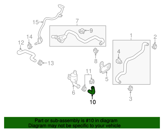 4H0-121-054-F - Engine Coolant Hose 2011-2012 Audi A8 Quattro ...