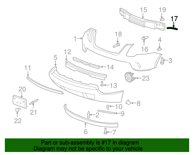 2007-2012 GMC Acadia Passenger Side Front Bumper Fascia Bracket ...
