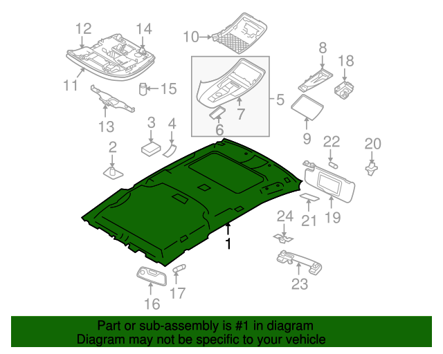 2007-2011 Volvo V50 Headliner 31271651 | TascaParts.com