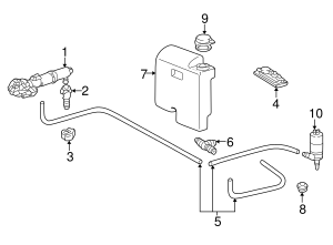 210-869-03-21 - Headlight Washer Pump 1996-2000 Mercedes-Benz ...