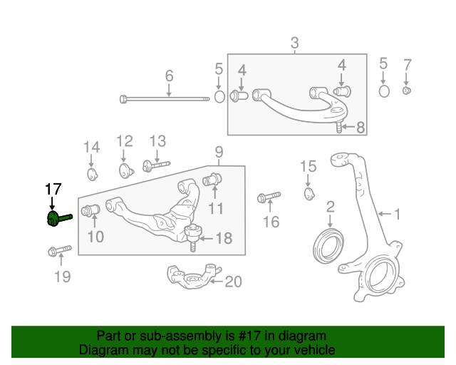 Genuine Toyota Lower Control Arm Nut part# 90178-A0001 for 1998-2015 ...