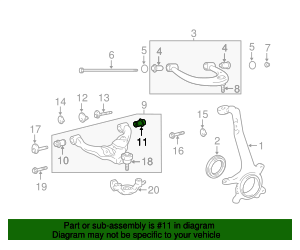 2003-2009 Toyota Suspension Control Arm Bushing (Left, Right, Front ...