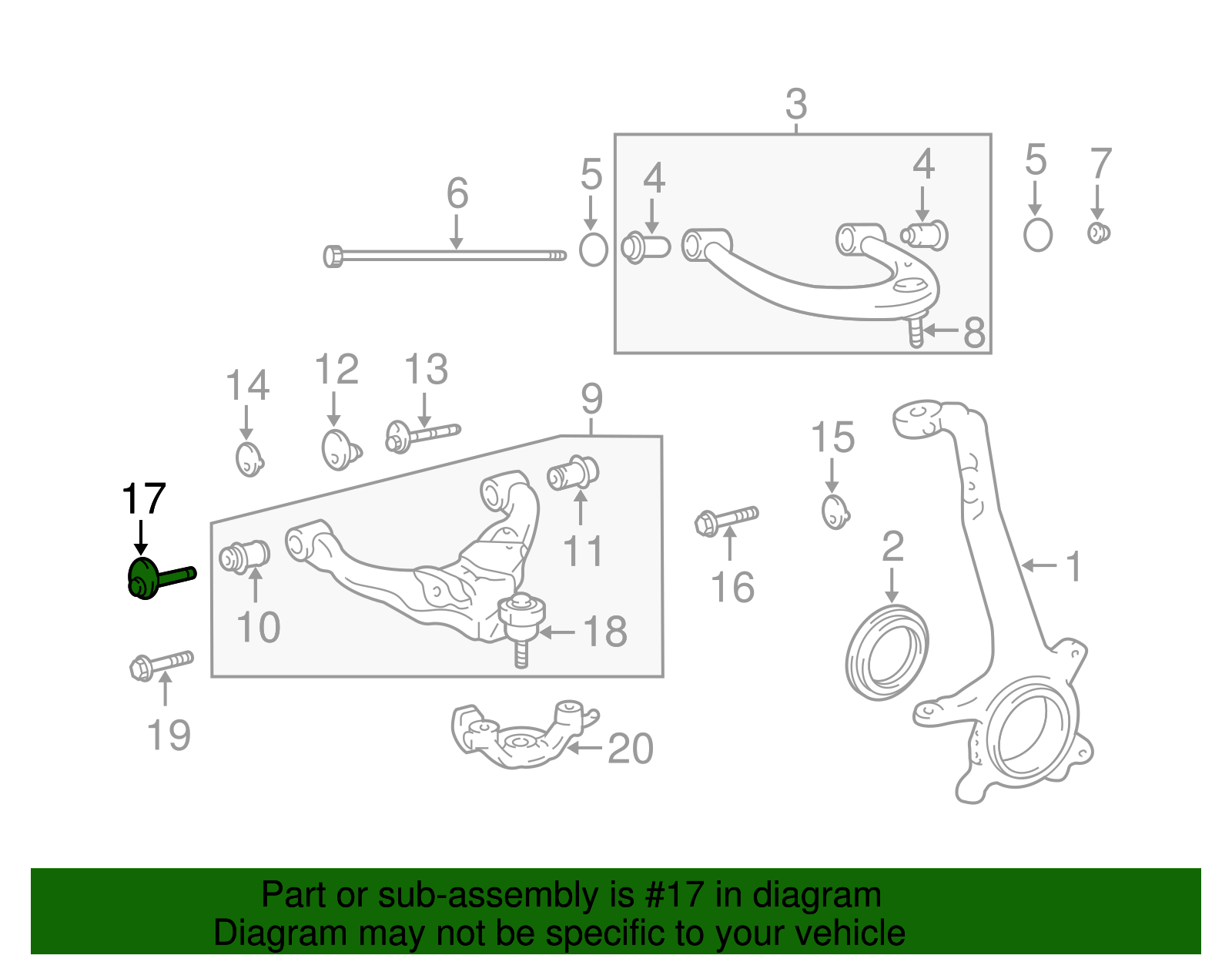 1998-2015 Toyota Lower Control Arm Nut 90178-A0001 | Toyota Parts Center