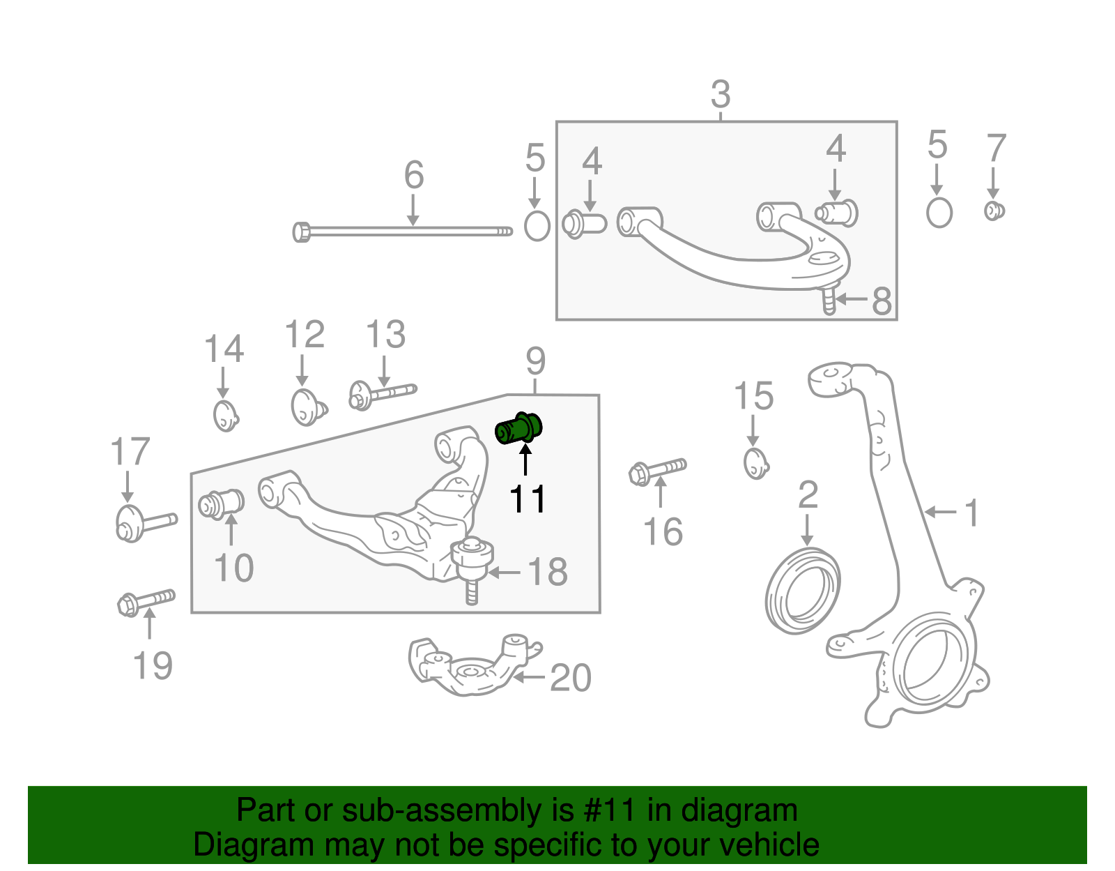 Genuine Toyota Suspension Control Arm Bushing (Left, Right, Front ...