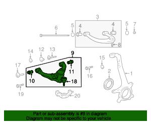 48068-60010 - Suspension Control Arm (Right, Front, Lower) - 2003-2009 ...