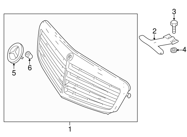 204-885-07-36 - Grille Support Plate 2012-2014 Mercedes-Benz | Mercedes ...