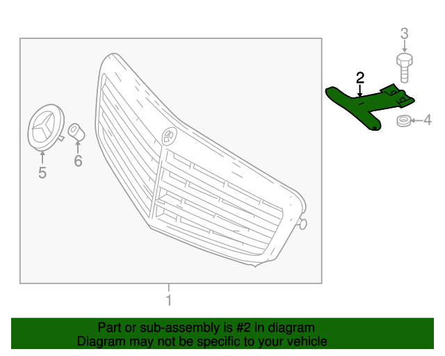 204-885-07-36 - Grille Support Plate 2012-2014 Mercedes-Benz | Mercedes ...
